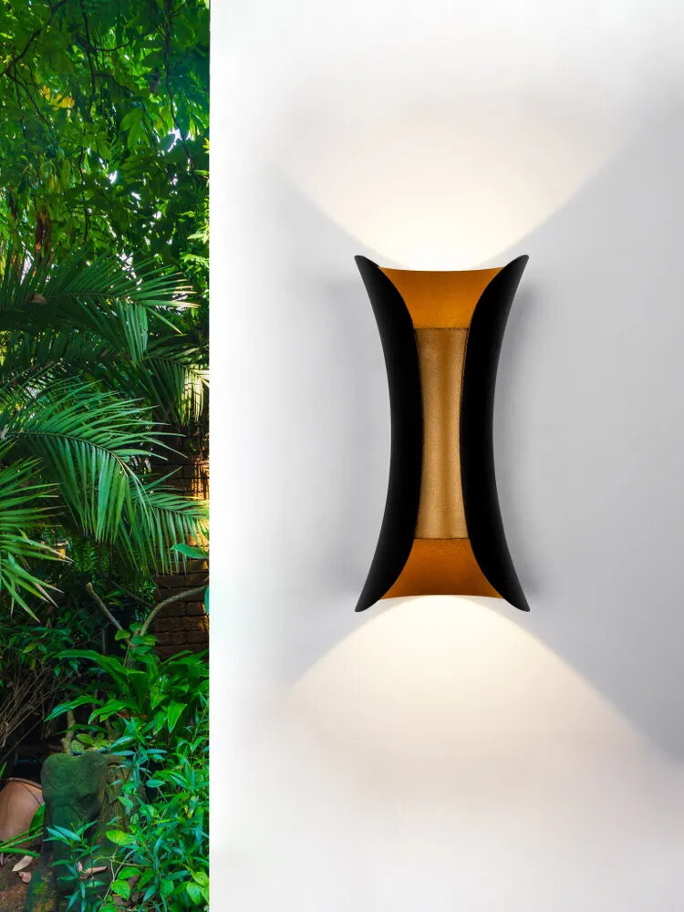 Светильник, настенный, светодиодный, 3000К, 10Вт, черно-золотистый