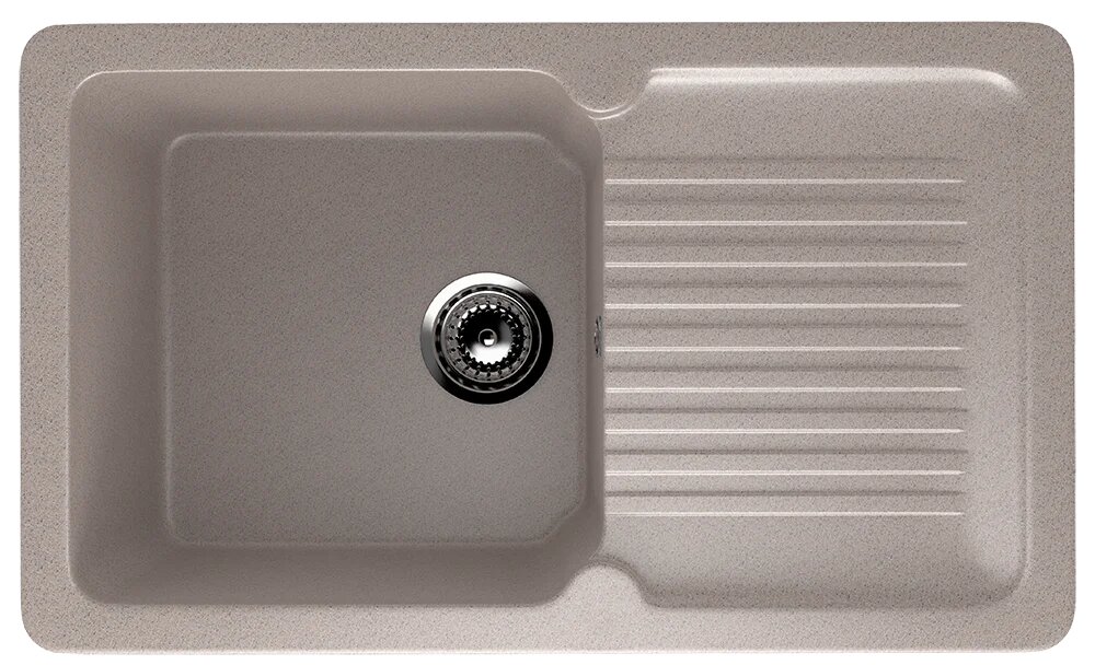 Мойка кухонная Ulgran U-506 -302 прямоугольная, 50x77, мойка для кухни, с крылом, бежевая, матовая