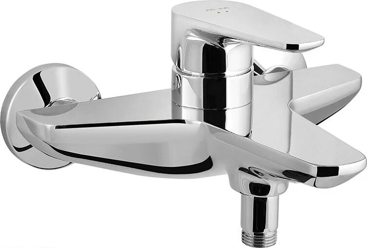 Смеситель для ванны с душем AM.PM Inspire F5010000 настенный, однорычажный, хром, глянцевый, латунный, без лейки, с керамическим картриджем
