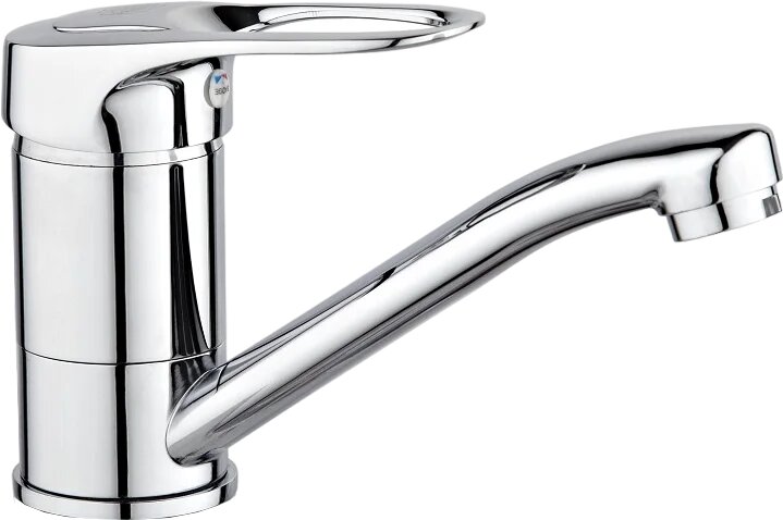 Смеситель для кухни РМС SL55 SL55-004F-15 с поворотным изливом, хром, глянцевый, однорычажный, с керамическим картриджем