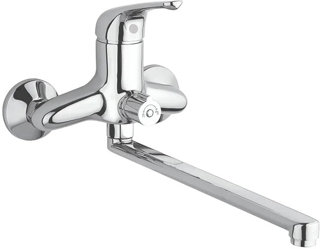 Смеситель с длинным изливом для ванны Paini Trento TRCR119LMKM поворотный, латунный, хром, глянцевый, смеситель для ванны с душем, рычажный