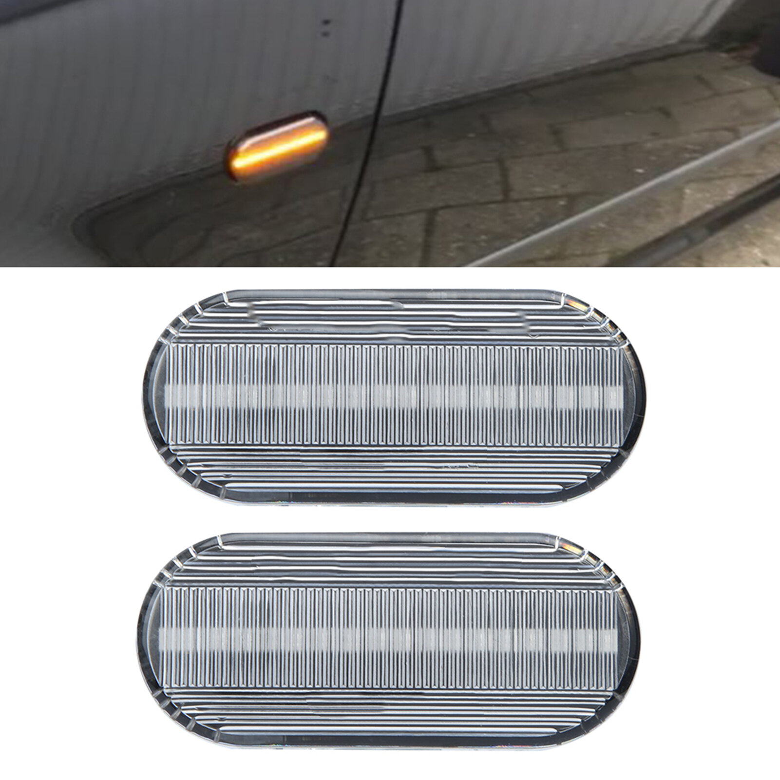 1 пара DC12V 18 светодиодов 3200K боковые габаритные огни последовательные мигающие огни подходят для Ford Focus MK2 2004.11-2007.03DC12V