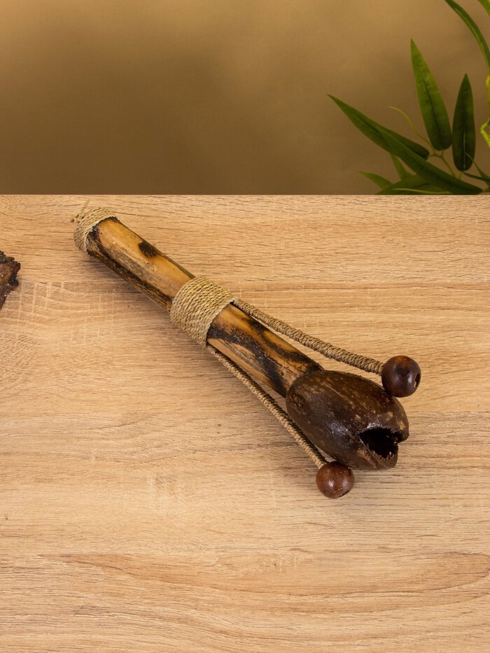 Сувенирный музыкальный инструмент "Тек тек" бамбук, махагон, 25х8х10 см