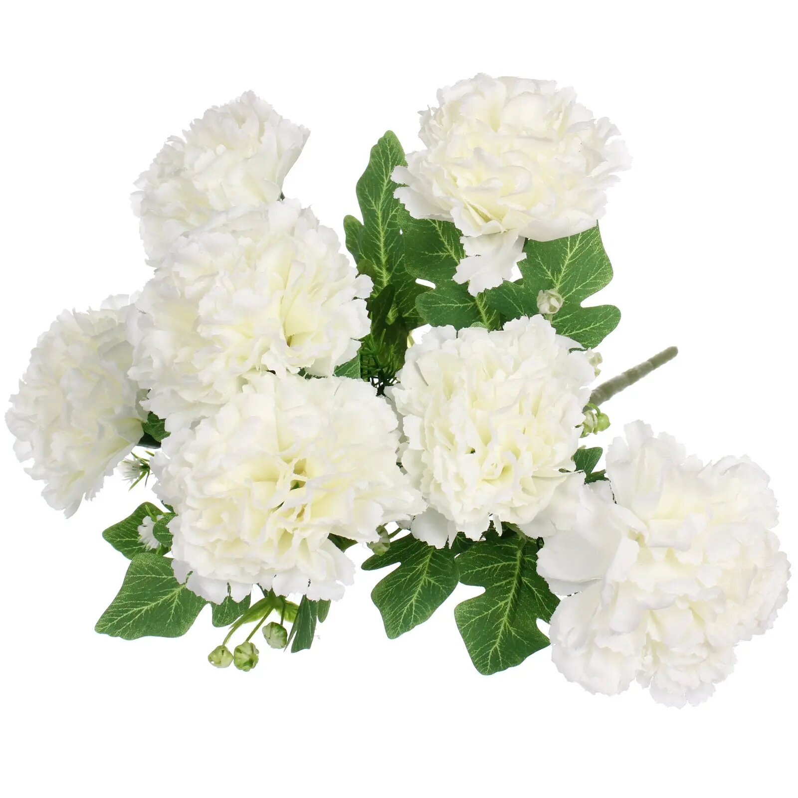 Искусственные цветы «Букет гвоздик», 35см, 7 белых цветов, для декора