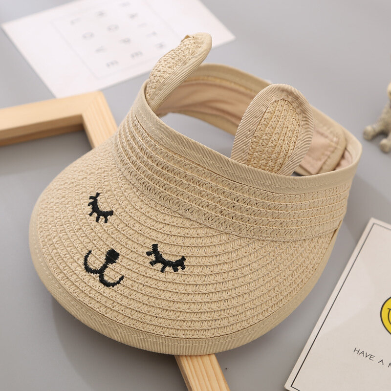 Детский пустой цилиндр, летняя соломенная шляпа, козырек, шляпа от солнца, шапка ручной работы для мальчиков и девочек, пустая верхняя шляпа-антиприседание с козырьком