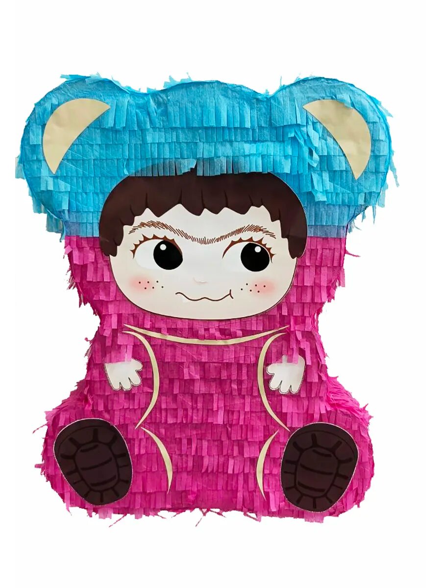 Пиньята Вакуку в розовом платье и голубой шапочке , без наполнения и биты