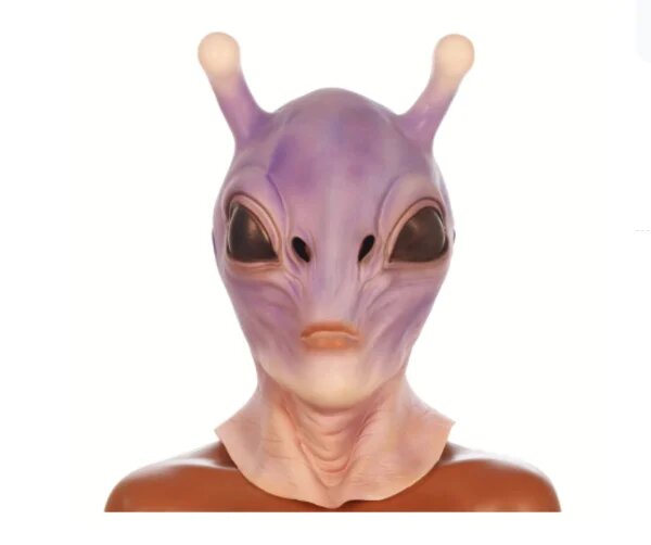 Страшная силиконовая маска инопланетянина на Хэллоуин 2
