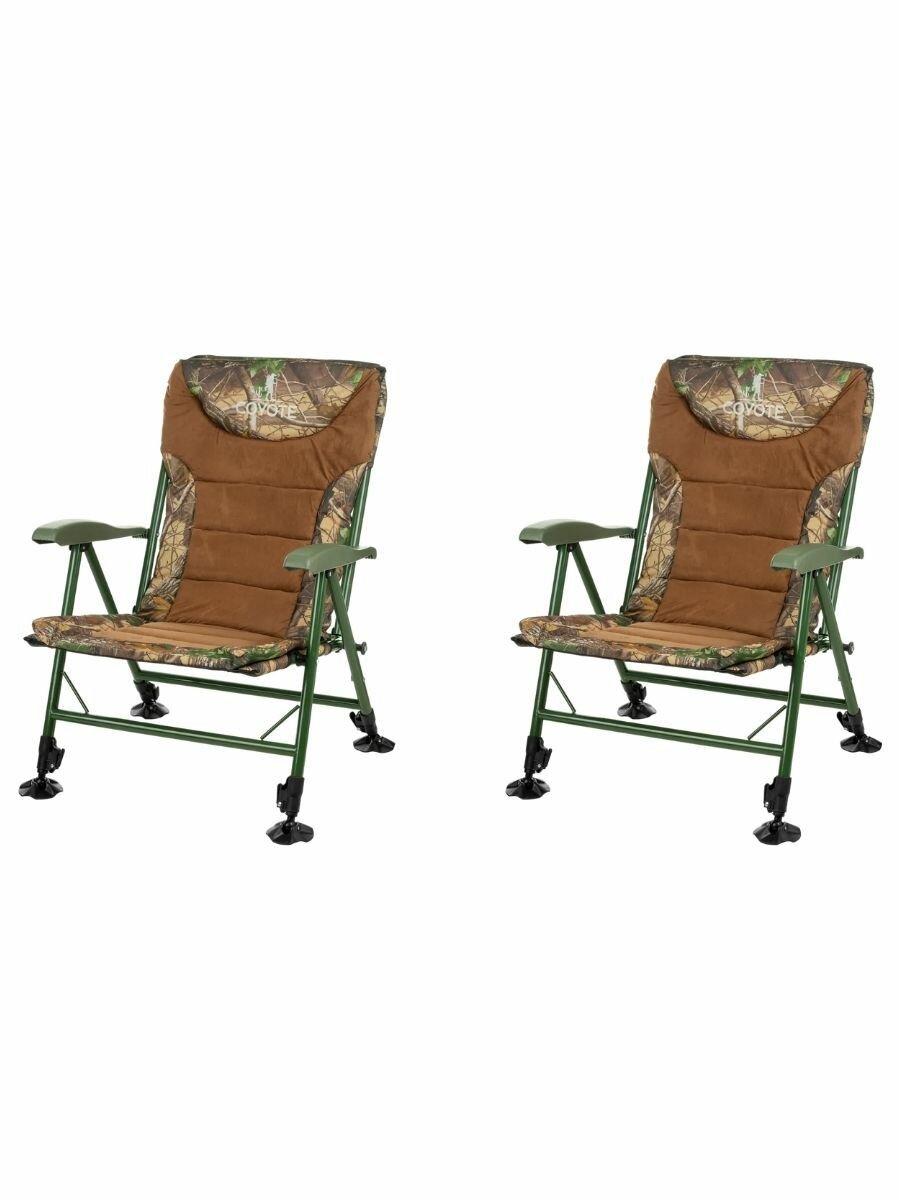 Кресло туристическое складное Coyote TOS 14, комплект, 2 шт, коричневый