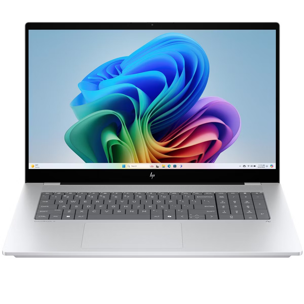 Ноутбук 17.3" HP OmniBook X 17, Ultra 7 256V, RTX 4050 6GB, 16GB / 1TB, Win 11 Home, Silver (англ раскладка) без RuStore