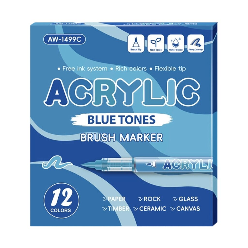 12-цветная жидкая акриловая краска, маркер, наконечник кисти, акриловый маркер для изготовления открыток