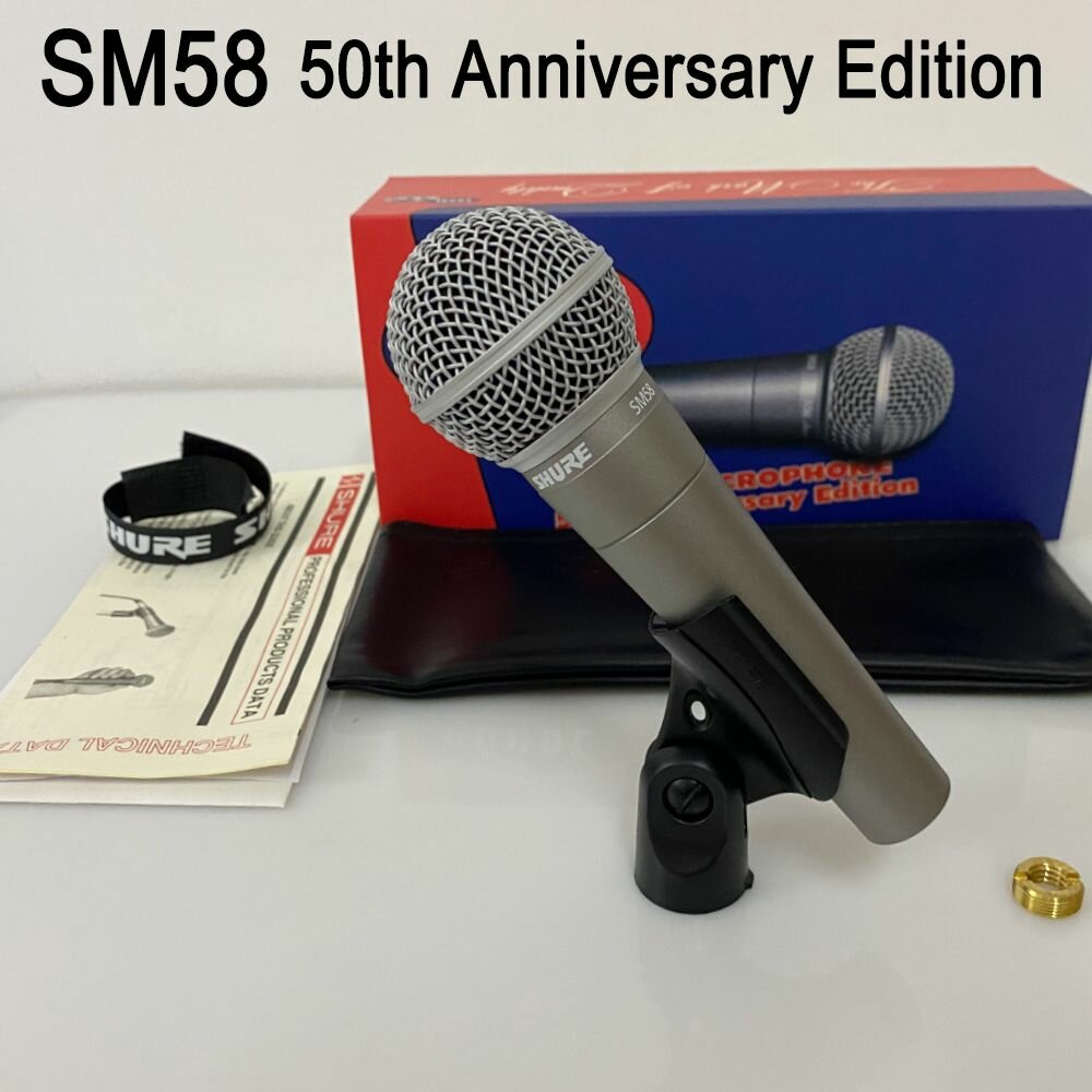 Shure Микрофон для живого вокала SM58 50th Anniversary Edition, серебристый