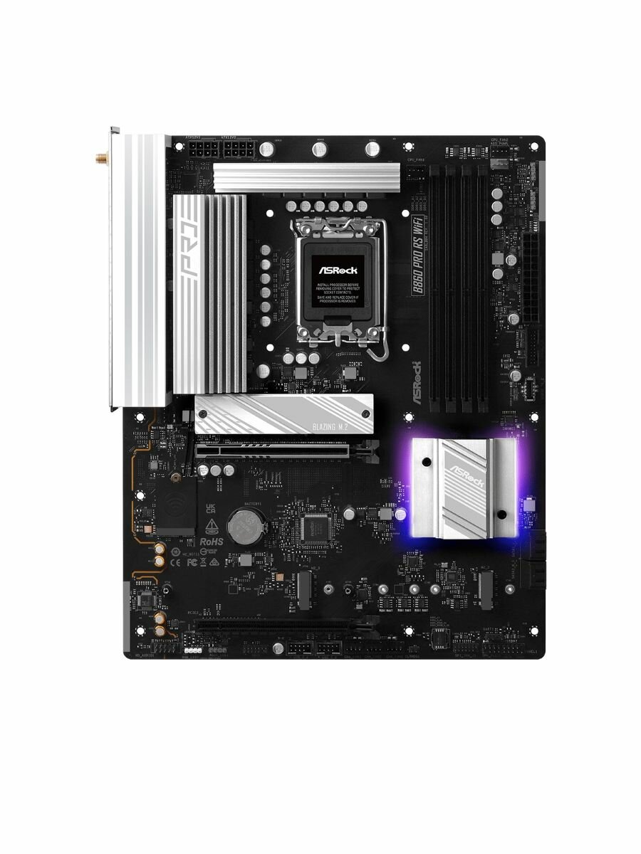 Материнская плата ASRock B860 PRO RS WIFI ATX LGA1851 Intel B860 4xDDR5 (256ГБ)