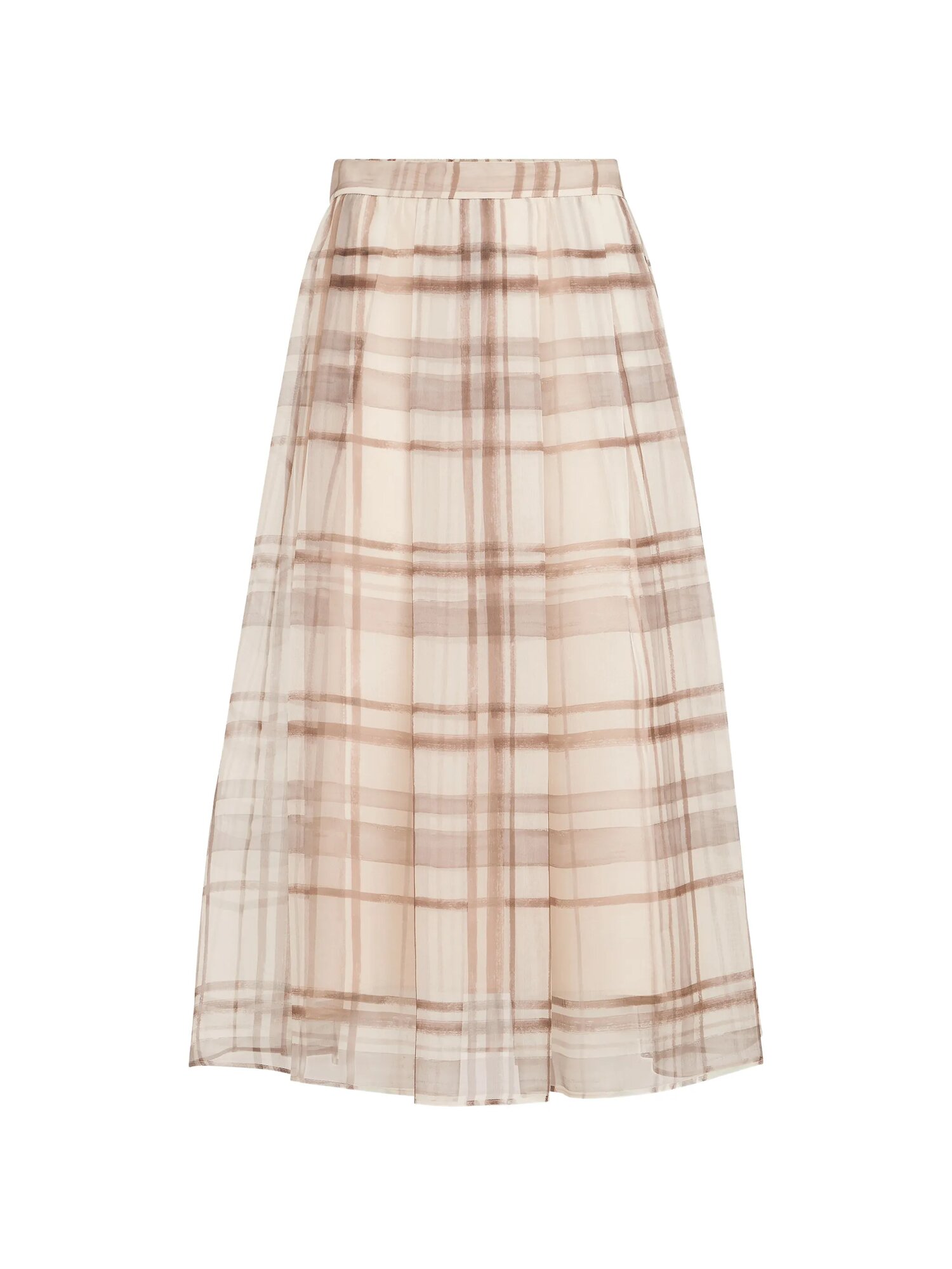 Юбка Silk organza pleated skirt in macrocheck print