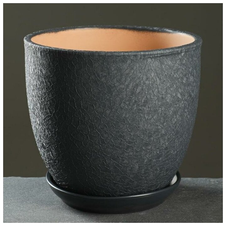 Горшок напольный, цветочный "Шелк" 2,5 л, керамика, декоративный горшок для цветов