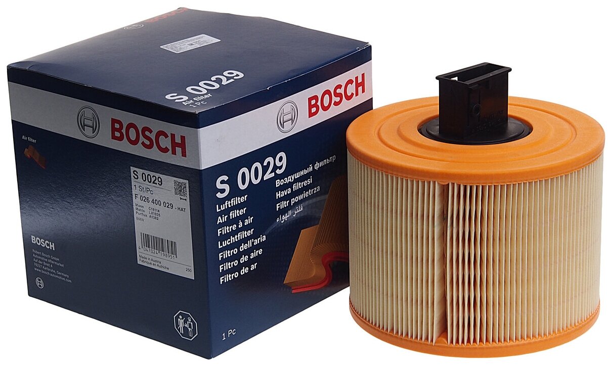 Фильтр воздушный BMW 1 (E81, E87),3 (E90), X1 (E84) (2.5-3.3) (дв. N51, N52, N53) BOSCH F026400029