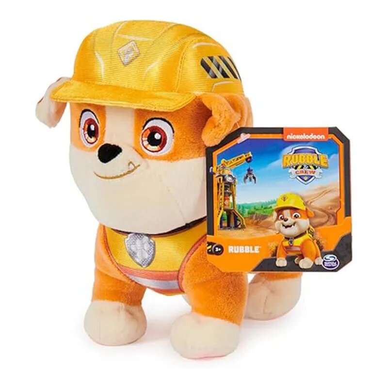 Spin Master Paw Patrol Rubble Crew plush toy / Детская мягкая плюшевая игрушка-щенок, подарок-сюрприз к празднику, подходит для детей от 3 лет и старше
