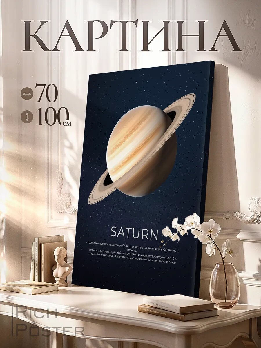 Большая картина на стену Сатурн 70x100 см