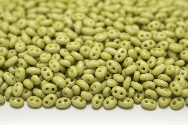 Бисер чешский PRECIOSA Twin 2,5х5мм 03152 зеленый непрозрачный, 50г