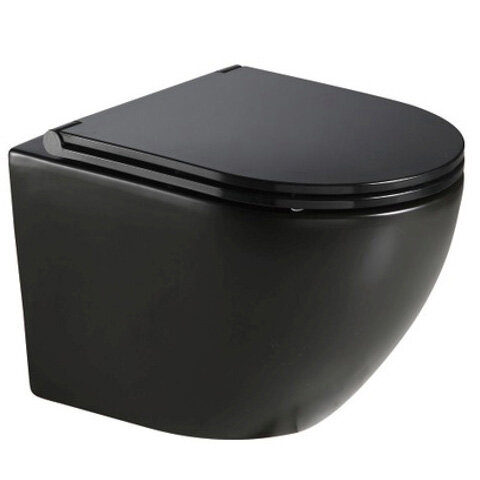 Унитаз подвесной Azario Grado AZ-0046N-MB (с сиденьем) черный