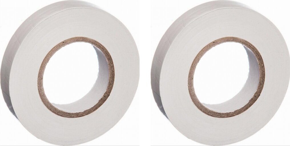 Изолента ПВХ IEK 15 мм 20 метров белая (комплект из 2 шт.)