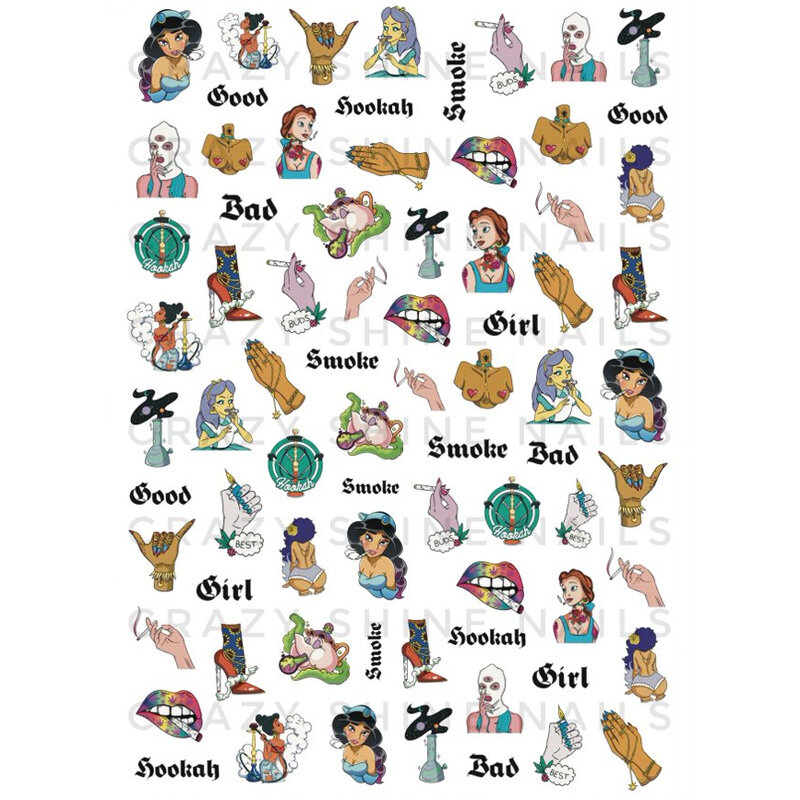 Слайдер-дизайн Crazy Shine Nails mini №1007 Дым