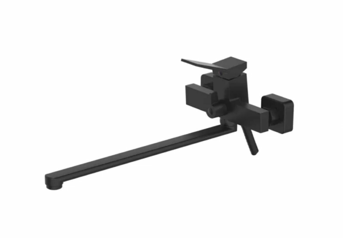 Смеситель для ванны с длинным изливом (латунь) HAIBA HB22818-7 цвет-чёрный матовый.