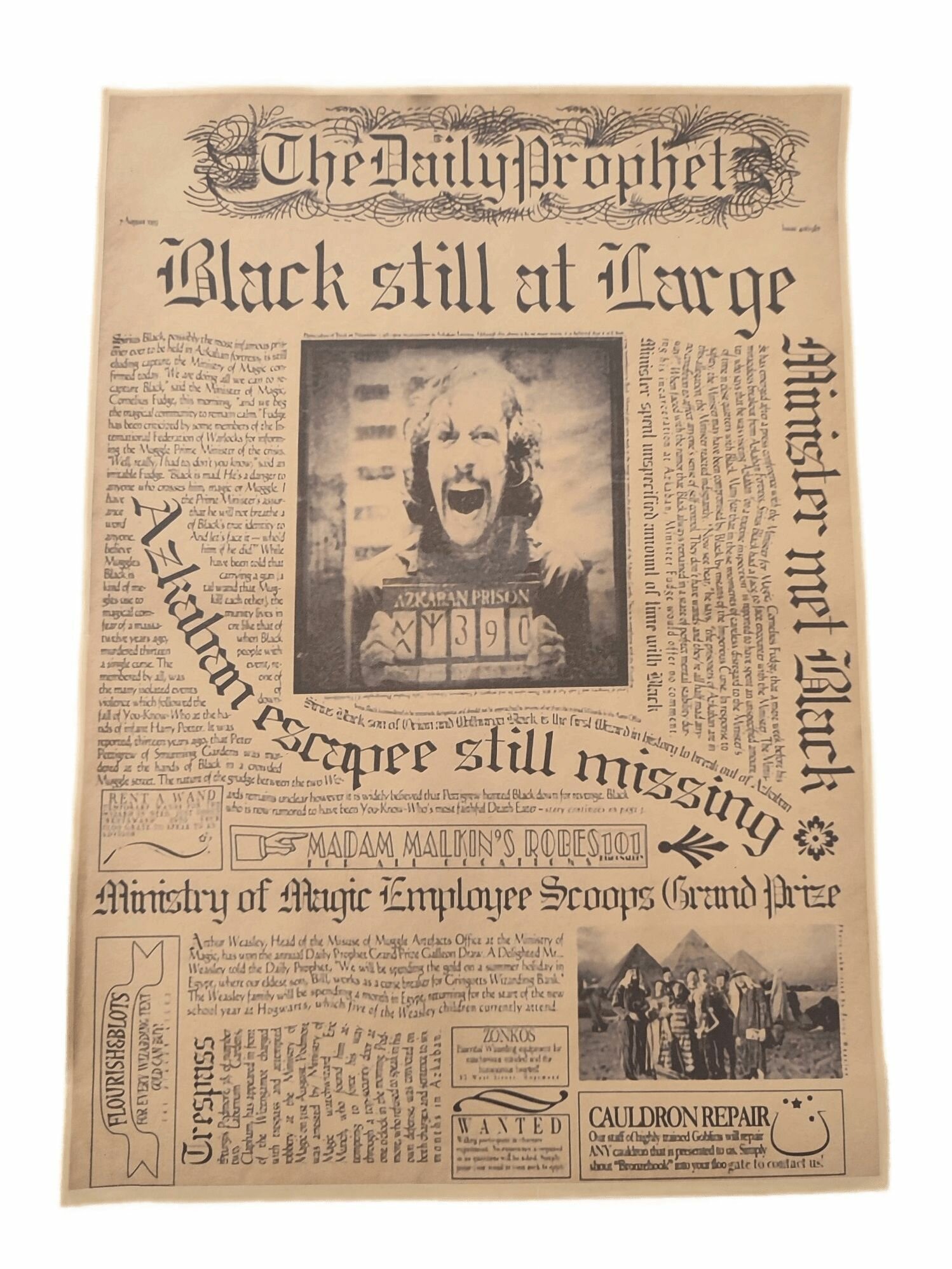 Плакат/ постер Ежедневный пророк Сириус Блэк из фильма Гарри Поттер