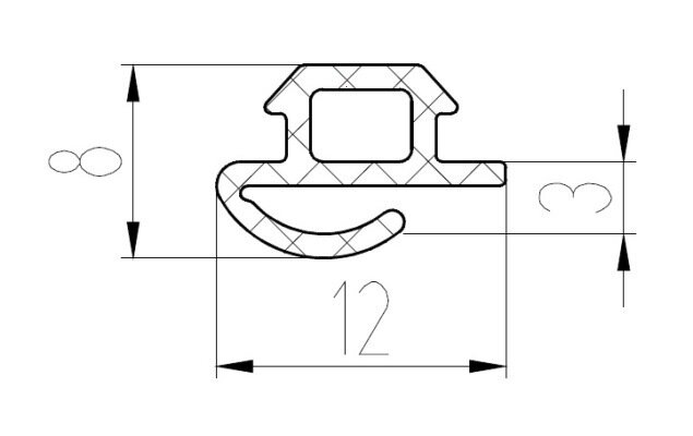 Уплотнитель для алюминиевых окон и дверей КПУ 215 Упаковка 5 метров