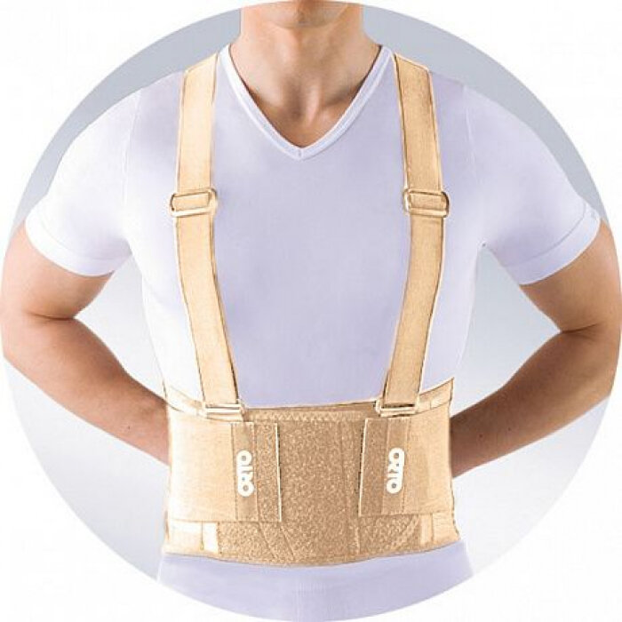 Корсетный пояс средней фиксации (4-6-8 ребер жесткости), высота 25 см, с подтяжками Orto ПК 220 (L-Б)