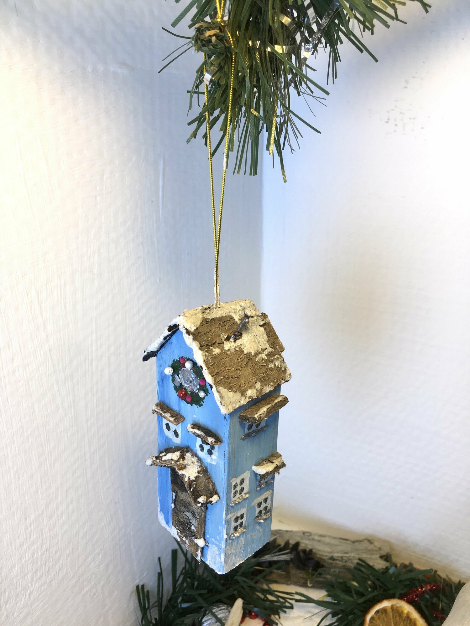 Елочные деревянные игрушки/ Дрифтвуд новогодние домики/ ручная работа