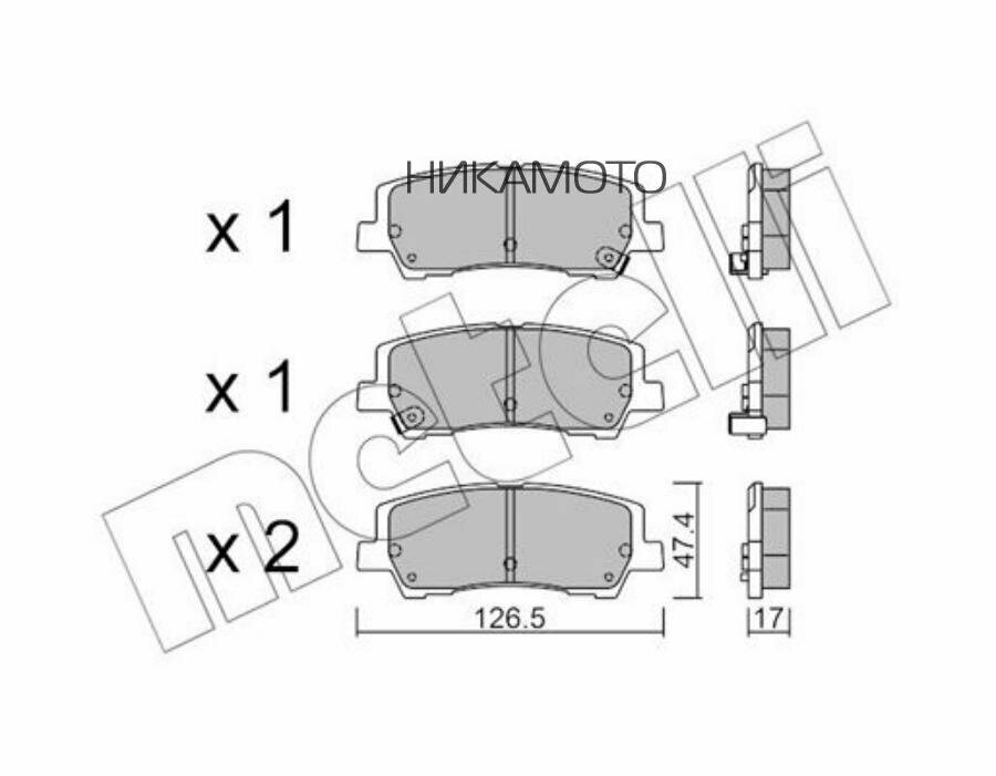 METELLI 2211840 колодки дисковые задние!\ Ford Mustang 15>