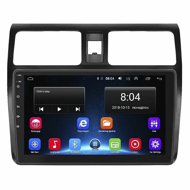 Автомагнитола с рамкой 2 din 10 дюймов для Suzuki Swift 3 2004-2011 / Android 2Gb+32Gb / GPS / Bluetooth / Wi-Fi / FM-радио