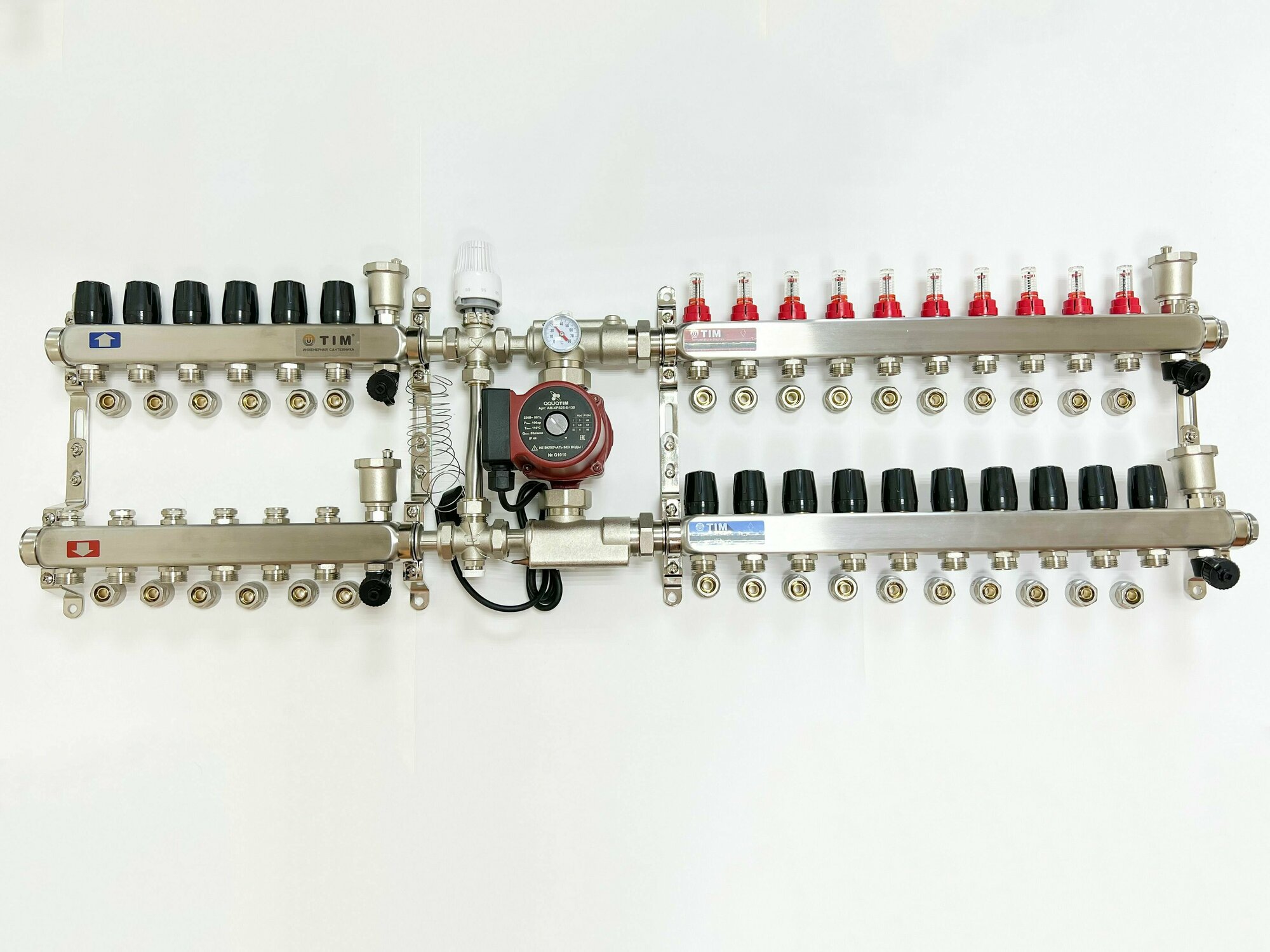 Комплект для подключения тёплого водяного пола (до 130 м2) на 10 выходов и радиаторов отопления 6 штук