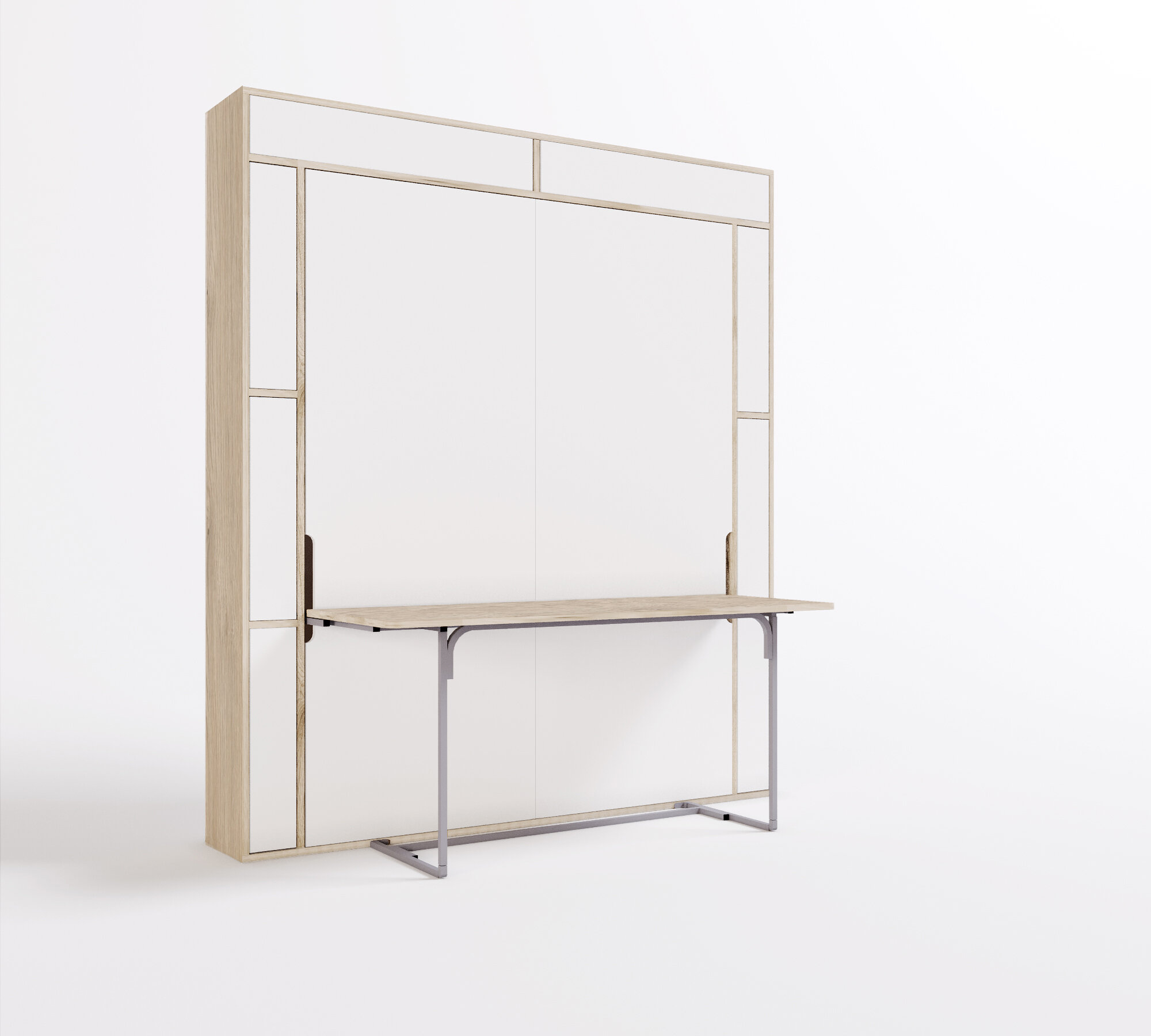 Шкаф кровать-трансформер со столом Летто Таволо 1400 Форма Сканд