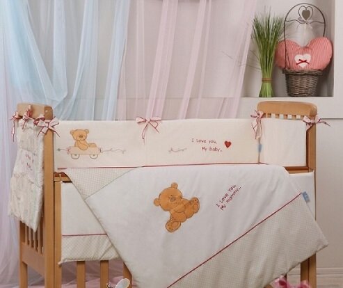 Детский постельный комплект Маленькая Соня My mammy 6 пр, красный