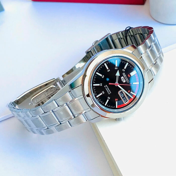 Наручные часы SEIKO SEIKO 5, серебряный, черный — фото 1