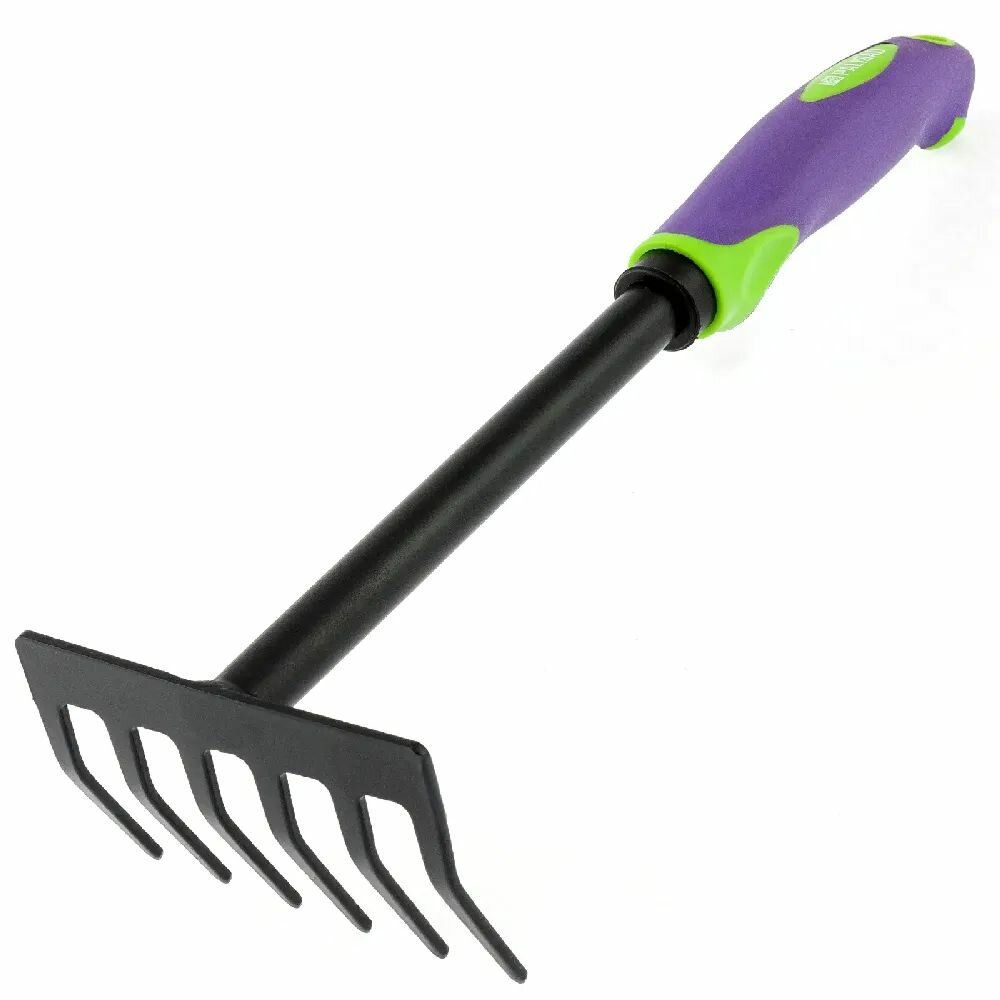 Грабли 6-зубые, 110х300 мм, стальные, обрезиненная эргономичная рукоятка, LSR1, Palisad 62061