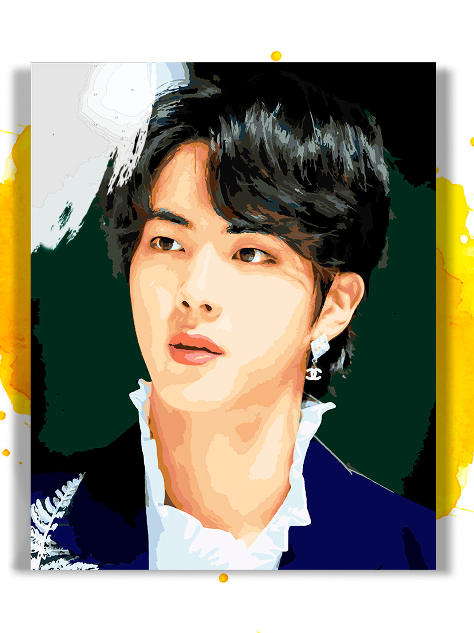 Картина по номерам на холсте BTS Ким Сокчин, 40 х 50 см