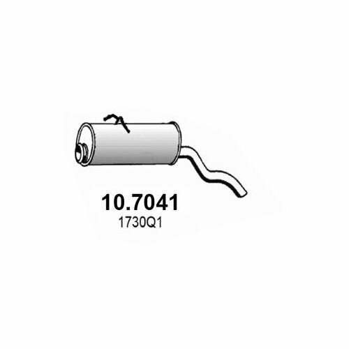 Глушитель выхлопных газов конечный, ASSO 10.7041 (1 шт.)