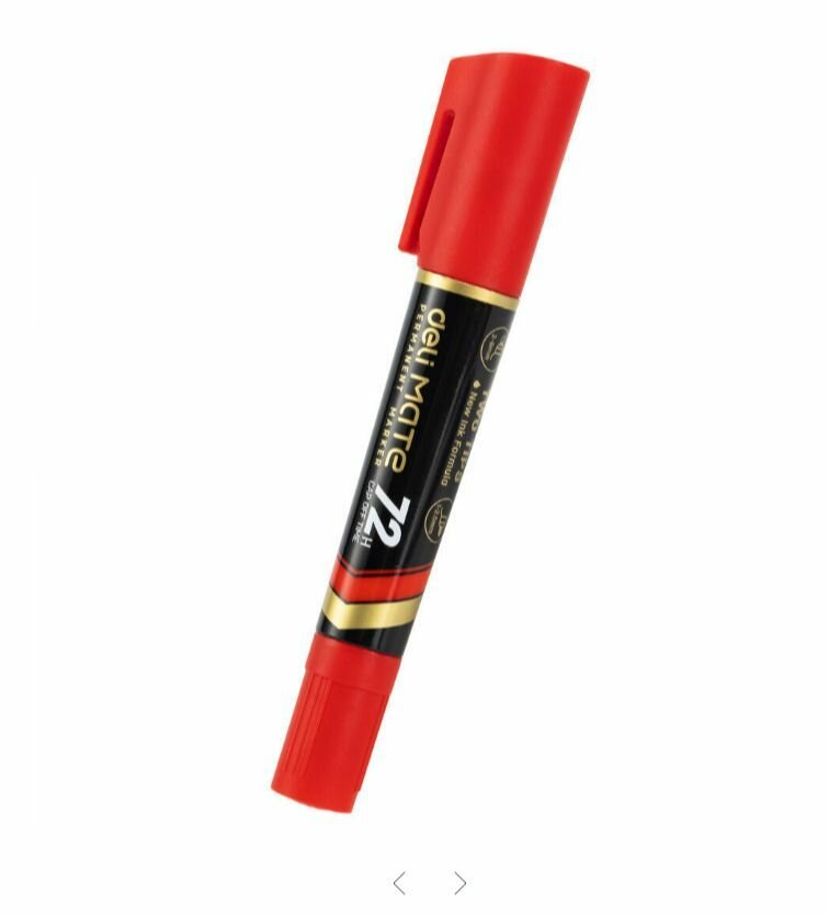 Маркер перманентный двухсторонний, влагостойкий, линия письма 1-5 мм красный для различных поверхностей