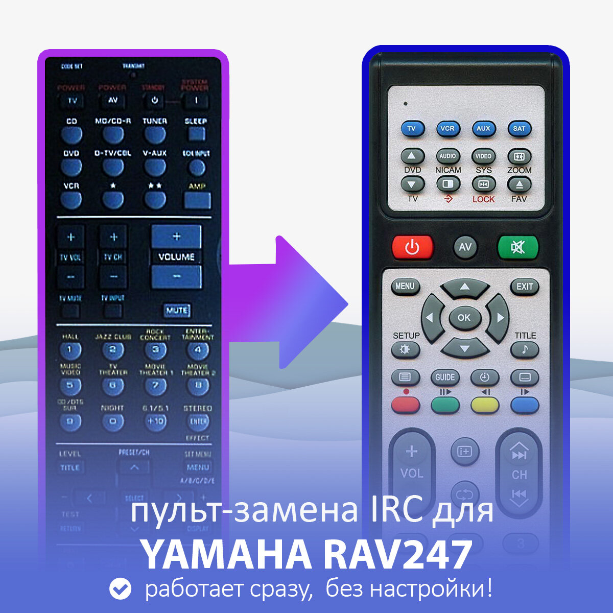 Пульт-замена для YAMAHA RAV247