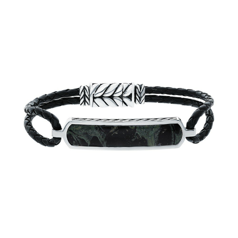 Браслет, серебро, 925 проба, яшма