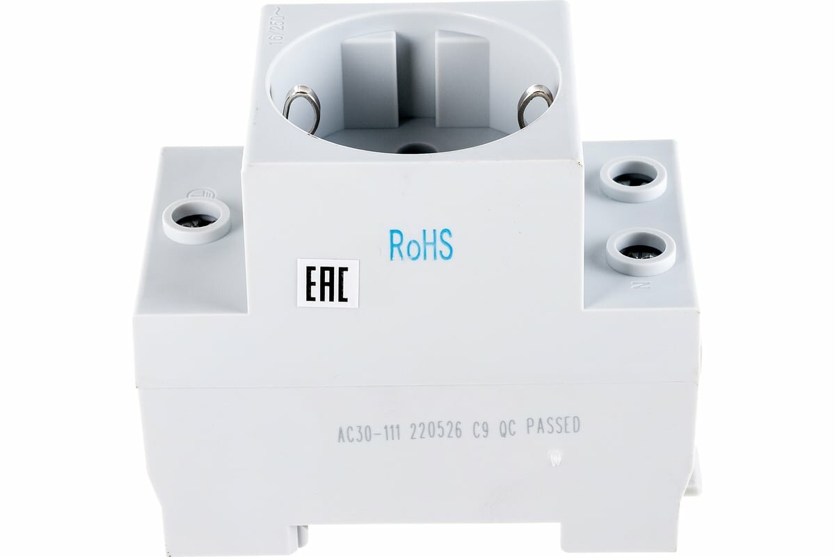 CHINT AC30-111 розетка с заземляющим контактом на DIN-рейку 775001, 250V, 16A