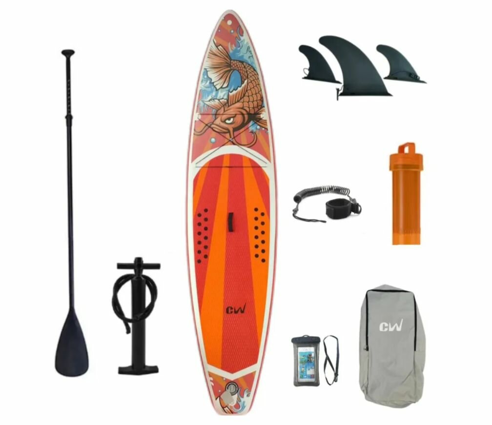SUP board CW 3,5 м двухслойный с веслом и страховочным лишем 350*84*15 / прогулочный / для серфинга