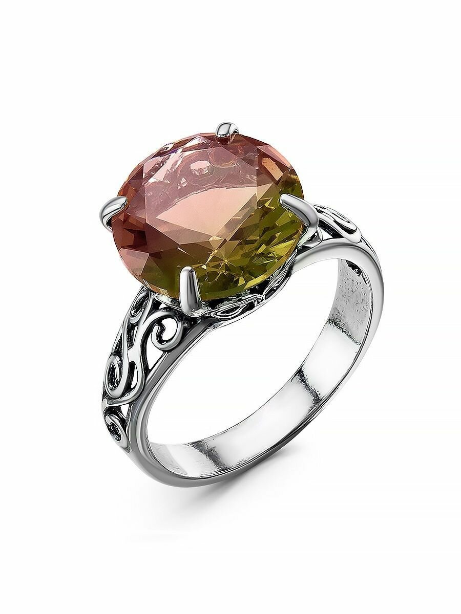 Кольцо, серебро, 925 проба, султанит синтетический