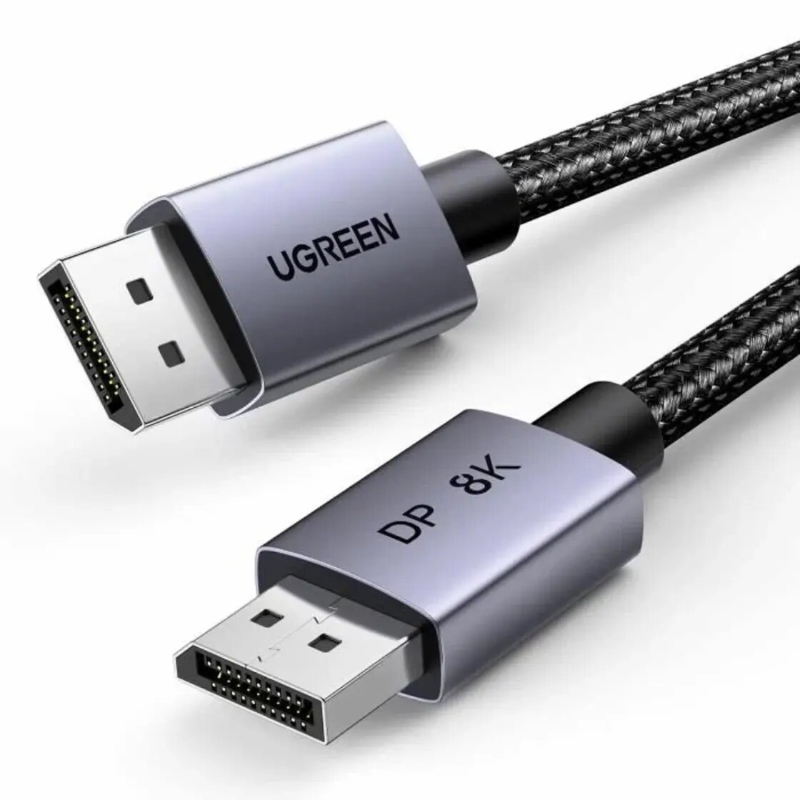 Кабель UGREEN DP120 (25906) DisplayPort 1.4 Male to Male 8K Cable. Длина: 3м. Цвет: серый