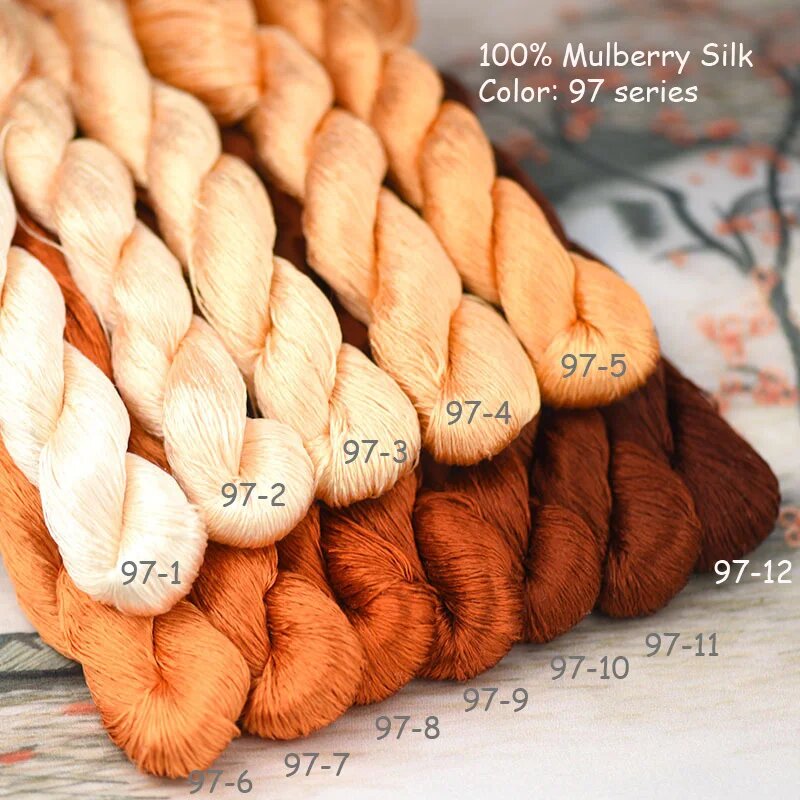 Шелковая нить для вышивки Mulbery Silk Nm 16, mixed colors, 400 meter