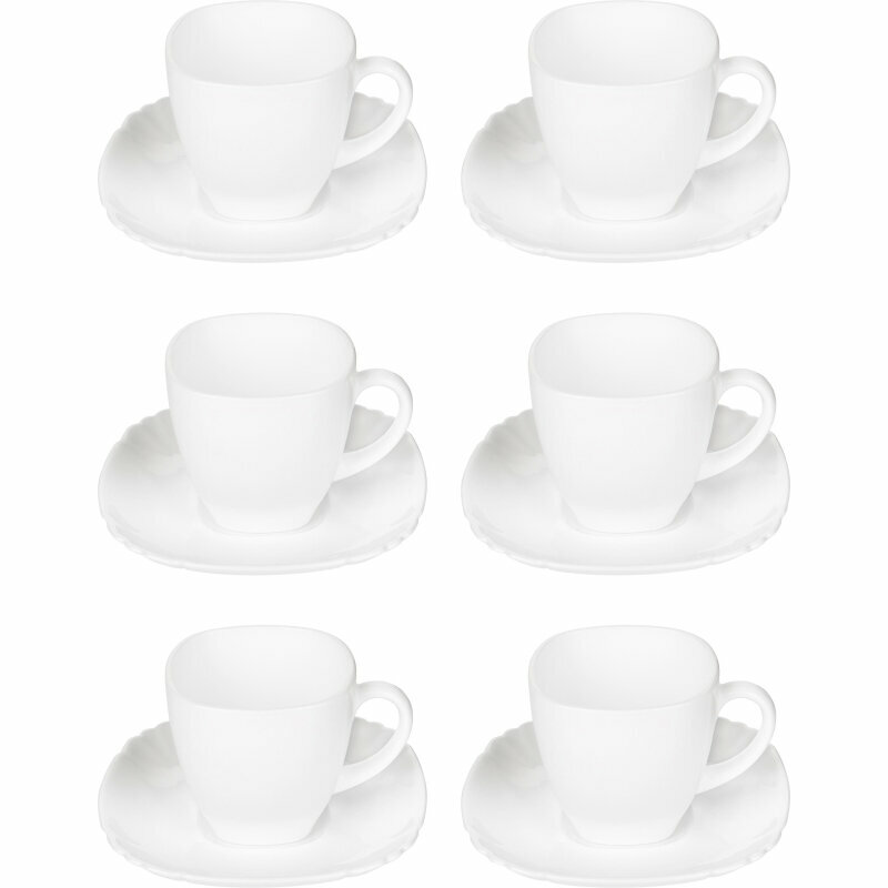 Набор чайный бэйсик белый 12пр 220мл, 2139665