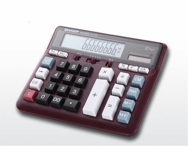 Компьютерный кнопочный калькулятор Sharp EL-2135, банковский бухгалтерский учет, настольный калькулятор финансов крупного бизнеса