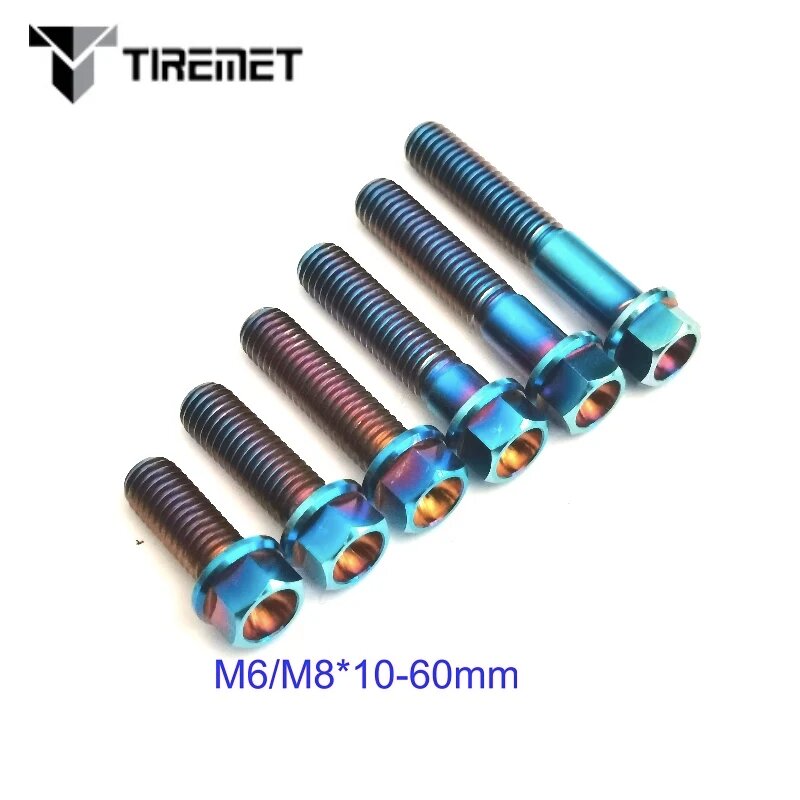 Титановые болты Tiremet M6 M8x10-60 мм M8, Burnt Blue, 20mm